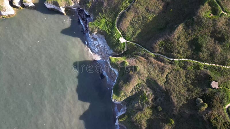 Unique Aerial Video Above the Cliffs in UK Stock Footage - Video of ...
