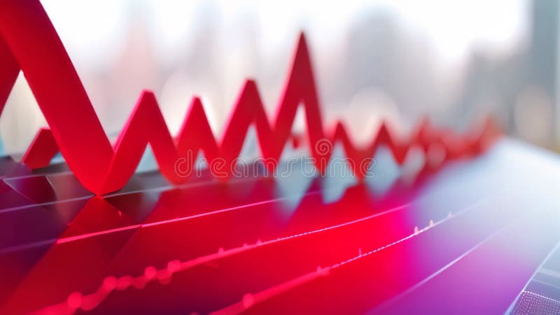 A Video Showing a Red Line Graph Placed on Top of a Blue Table, Graph ...