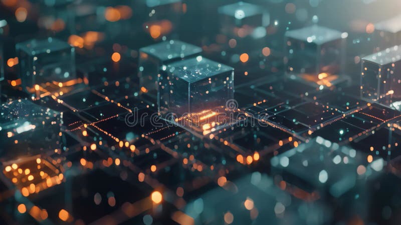 This Video Shows a Collection of Cubes with Glowing Lights on Them ...