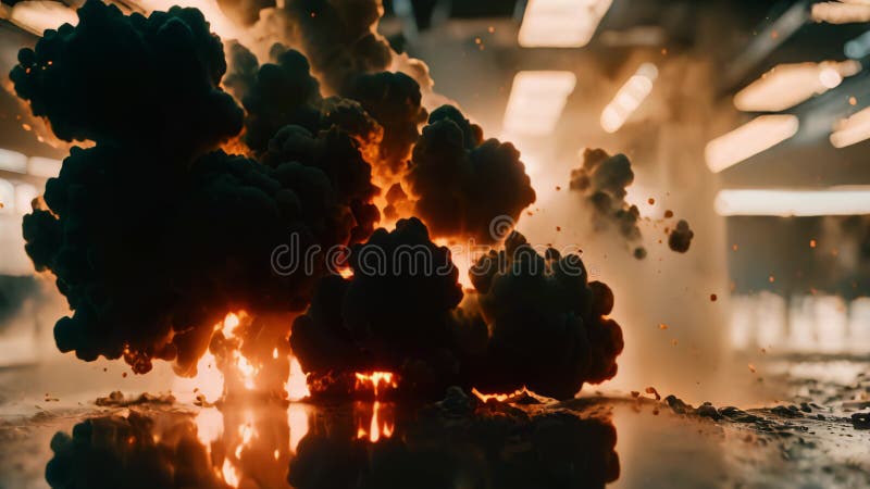 Black and Yellow Smoke Erupting from the Ground. Generative AI Stock ...