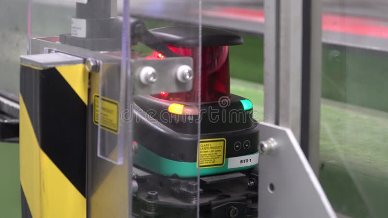 Operational Sensor in Action on Production Line in 4K Industrial ...