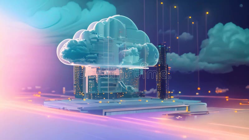 The Video Shows a Large Cumulus Cloud Floating in a Clear and Blue Sky ...