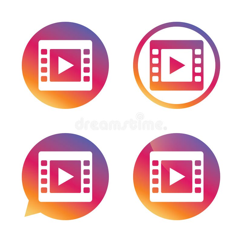 Video Sign Icon. Video Frame Symbol Stock Vector - Illustration of icon ...