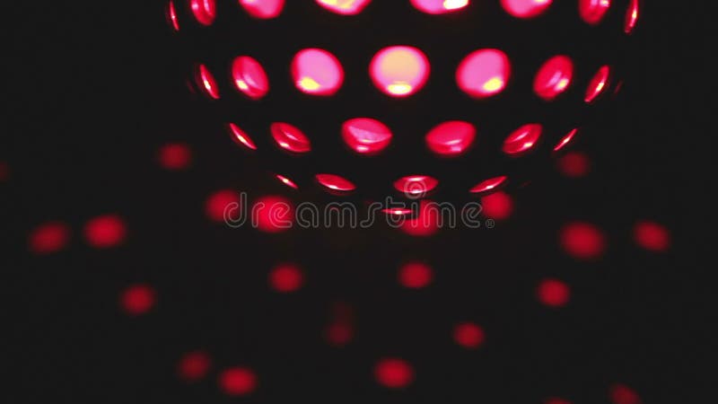 Spinning red disco ball stock footage. Video of black - 105223978