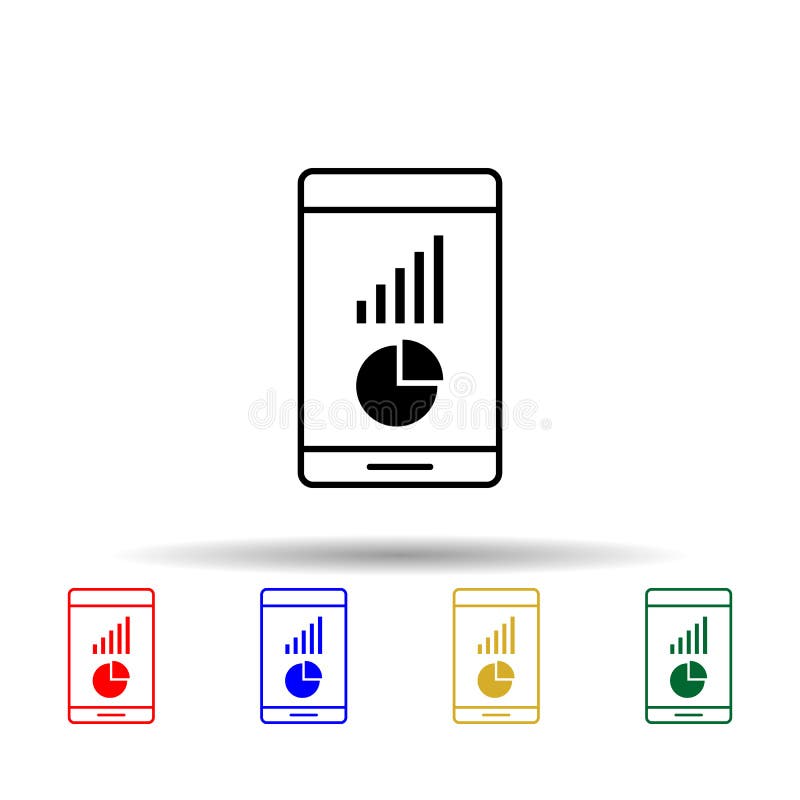 Video Stats Multi Color Icon. Simple Thin Line, Outline Vector of ...