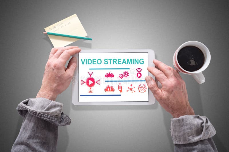 Video Streaming Concept on a Tablet Stock Image - Image of news ...