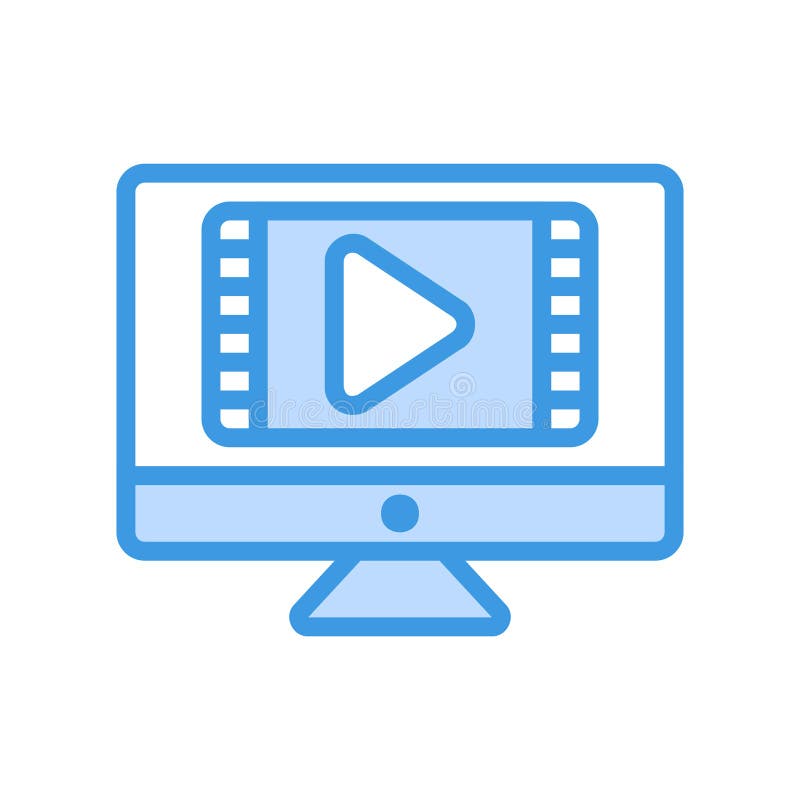 Video Streaming Icon in Blue Style about Multimedia for Any Projects ...