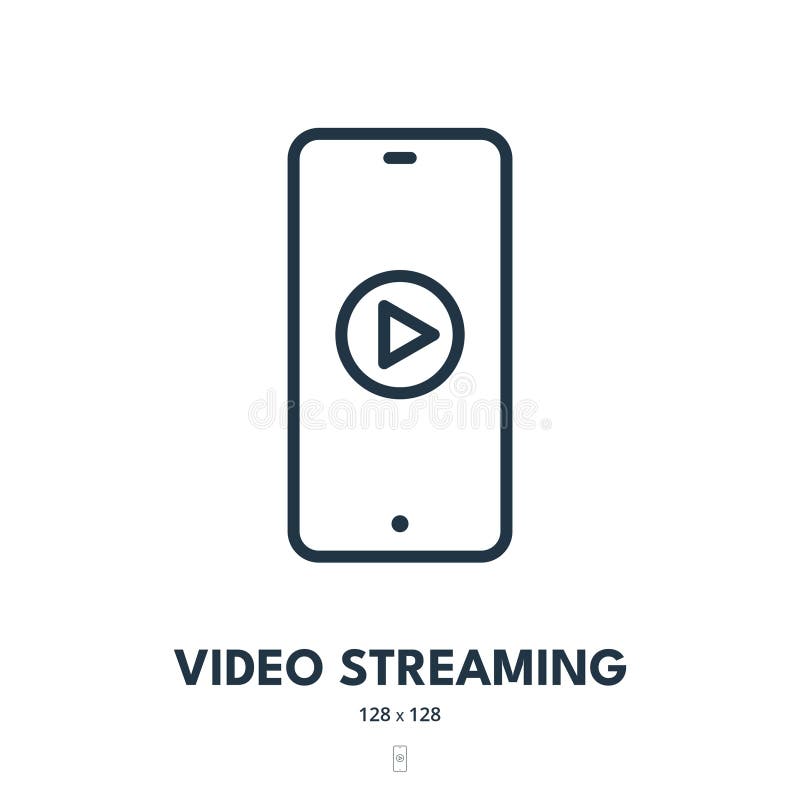 Video Streaming Icon. Broadcast, Livestream, Watch. Editable Stroke ...
