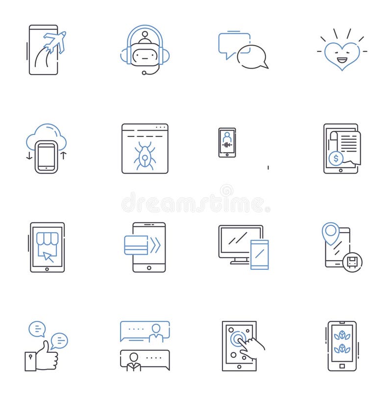 Video Streaming Line Icons Collection. Stream, Buffering, Playback ...