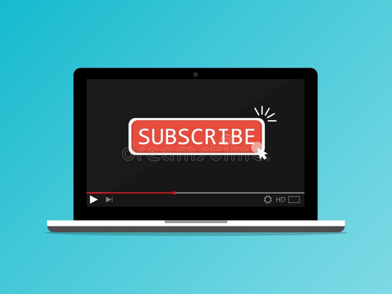 Video Streaming Subscribe Followers Laptop Flat Vector Stock Vector ...