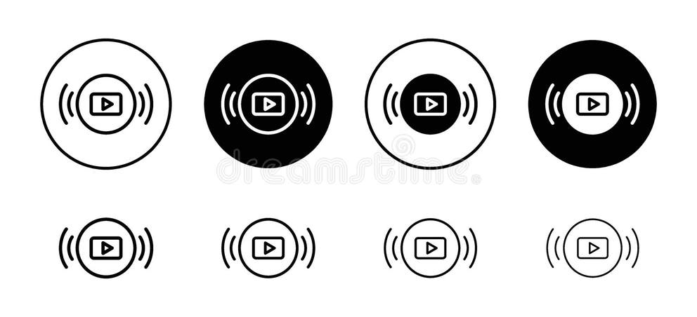 Video Streaming Vector Icon Set Collection. Video Streaming Outline ...