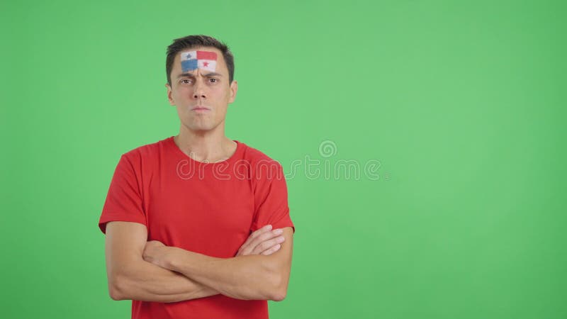 Dignified and Serious Man with Panamanian Flag Painted on Face Stock ...