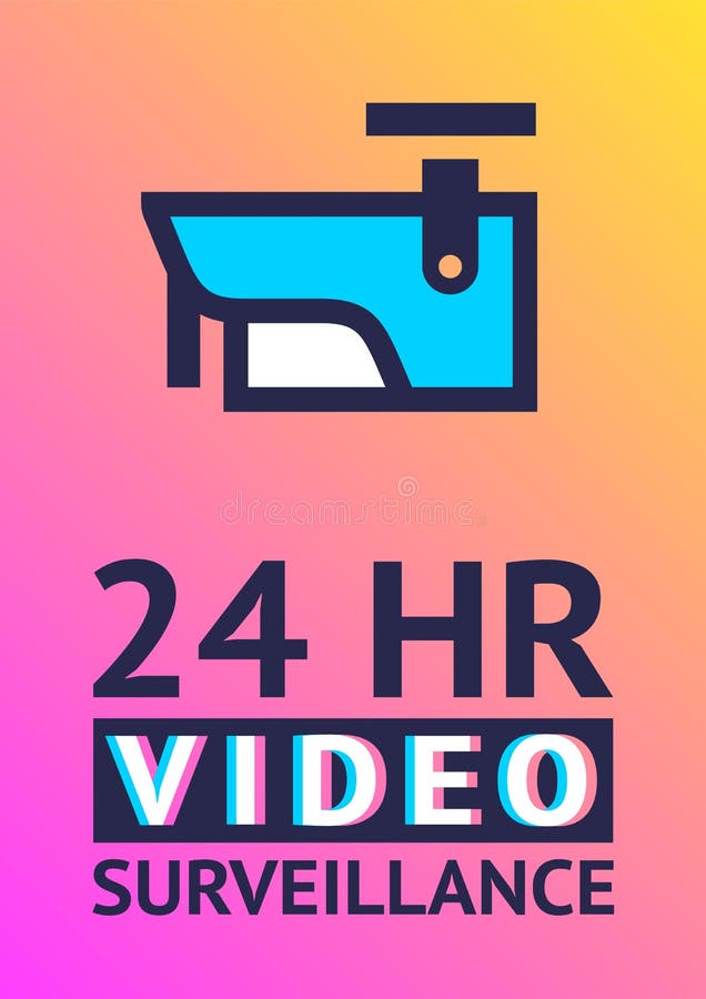 Video Surveillance Camera, Cctv Poster Vector Design Stock Vector ...