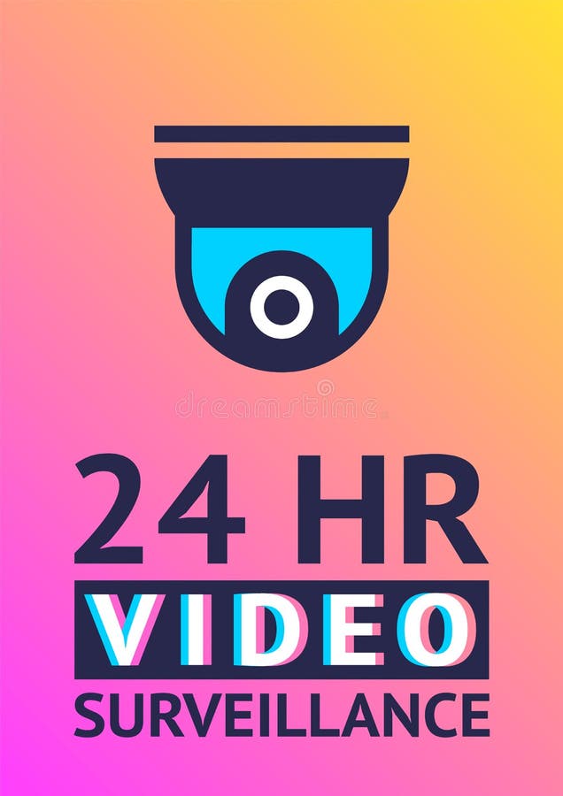 Video Surveillance Camera, Cctv Poster Vector Design Stock Vector ...