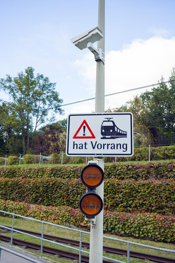 A Video Surveillance Camera is Installed at a Railway Crossing Stock ...