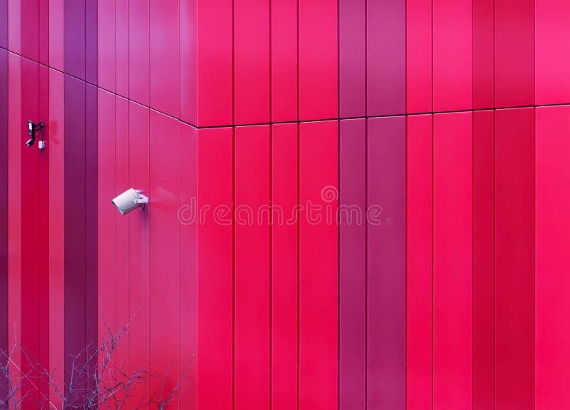 Video Surveillance Camera and Motion Sensor at the Corner of the ...