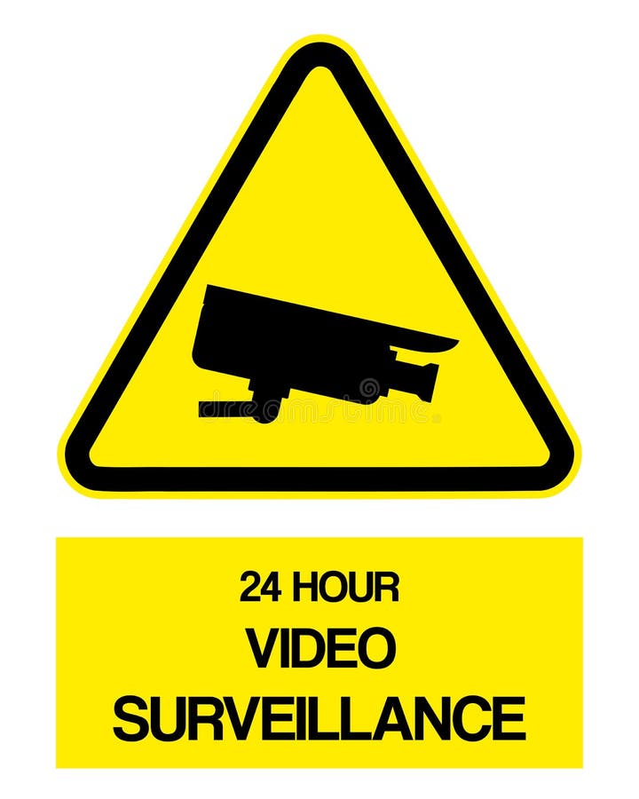 Video Surveillance Camera Warning Sign Stock Vector - Illustration of ...