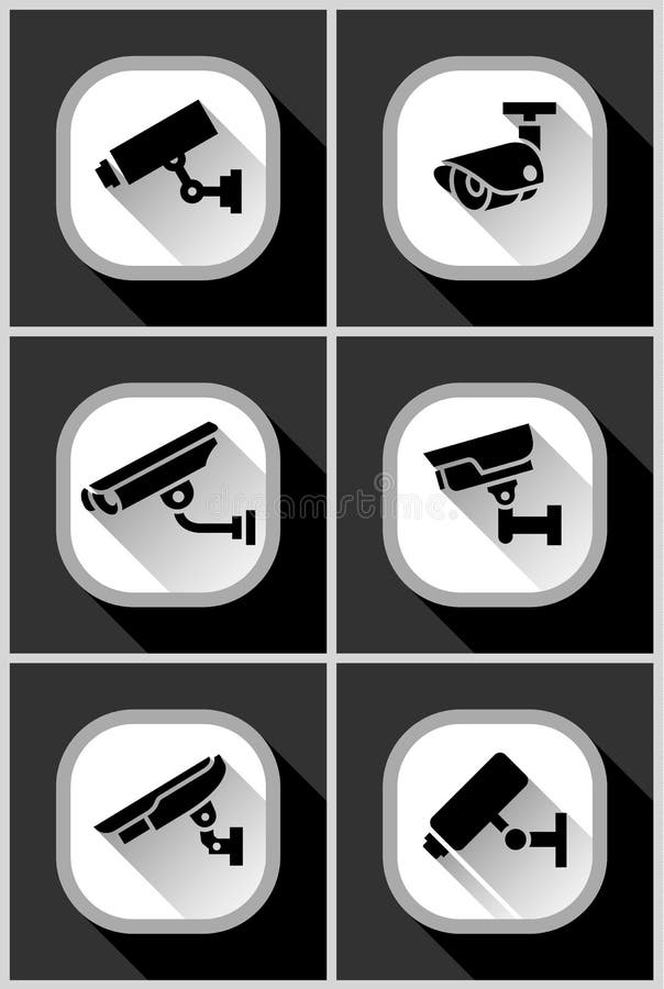 Video Surveillance, Cctv Camera Stock Vector - Illustration of button ...