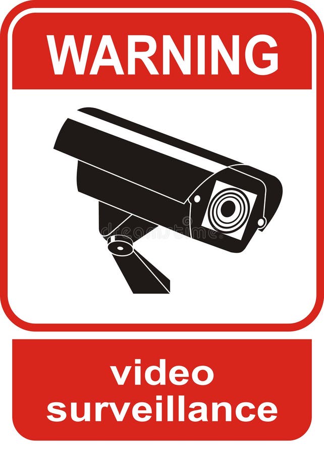 Video surveillance sign. stock vector. Illustration of observation ...