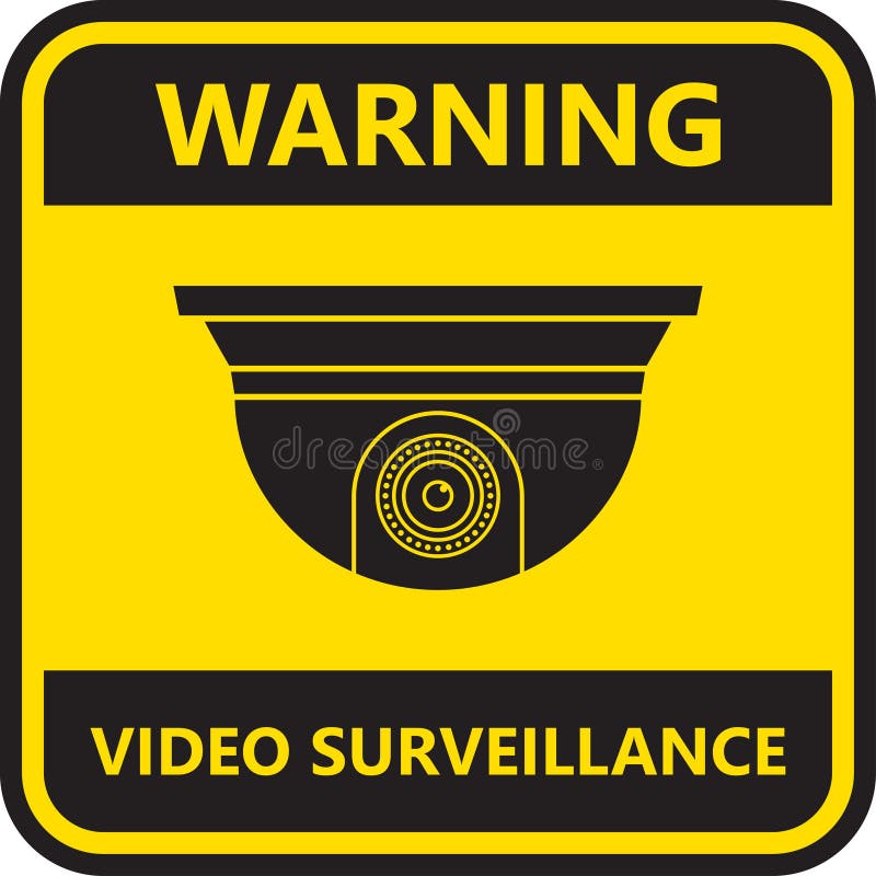 Video Surveillance Sign. CCTV Camera Stock Vector - Illustration of ...
