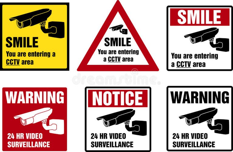 Video Surveillance Signs Stock Illustrations – 716 Video Surveillance ...