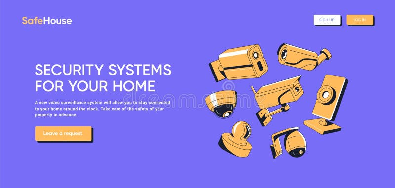 Video Surveillance Systems Web Banner. Website Design of Different ...