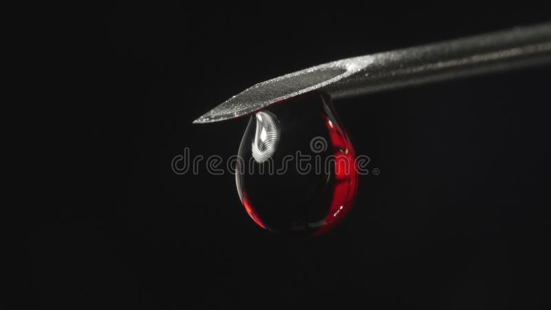 Shooting of Syringe Needle with Drop of Red Liquid Stock Video - Video ...