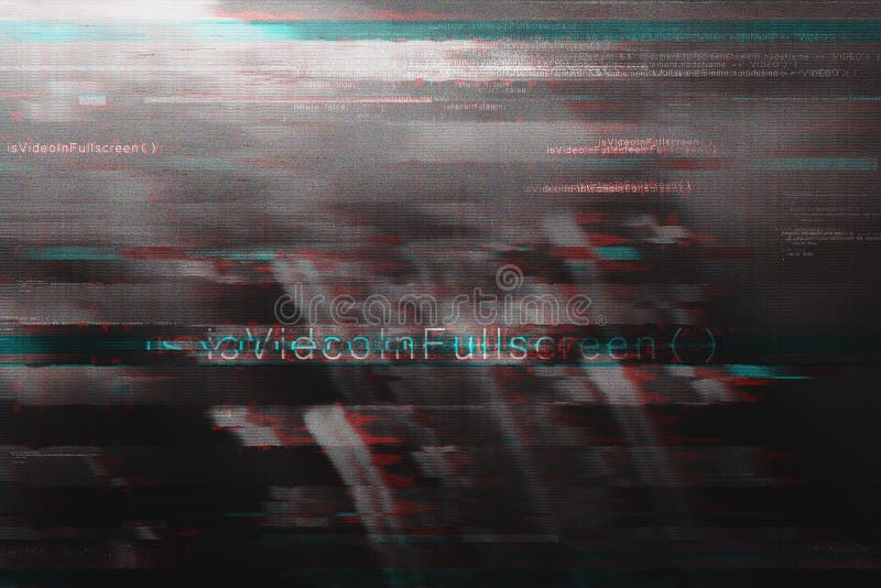 Technology Glitch Color Background with Grid Head on Blue. AI ...