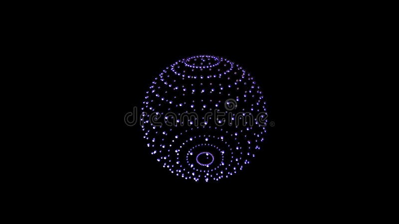Video Template for Website Animated Particles Dots on Sphere Surface ...