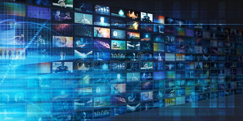 Video Tiles Broadcasting stock illustration. Illustration of display ...