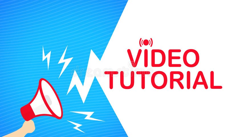 Video Tutorial Banner. Hand Holding Megaphone. Advertising. Vector on ...