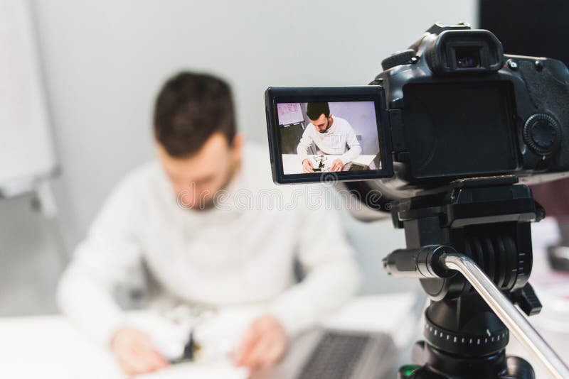 Video Tutorial Creation Filming Backstage Concept Stock Image - Image ...