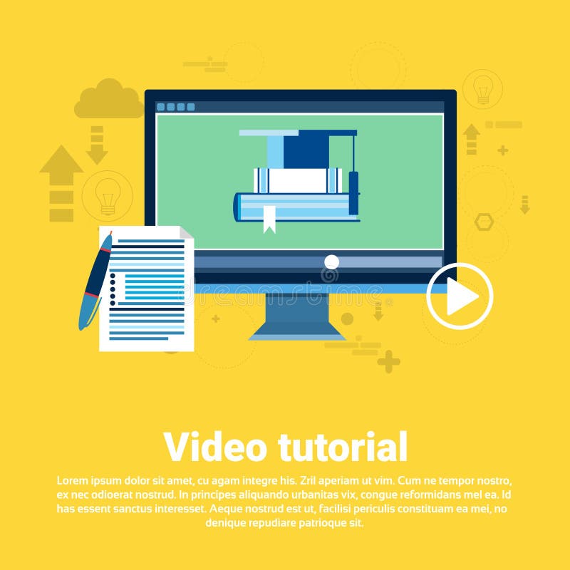 Video Tutorial Editor Concept Modern Technology Web Banner Stock Vector ...