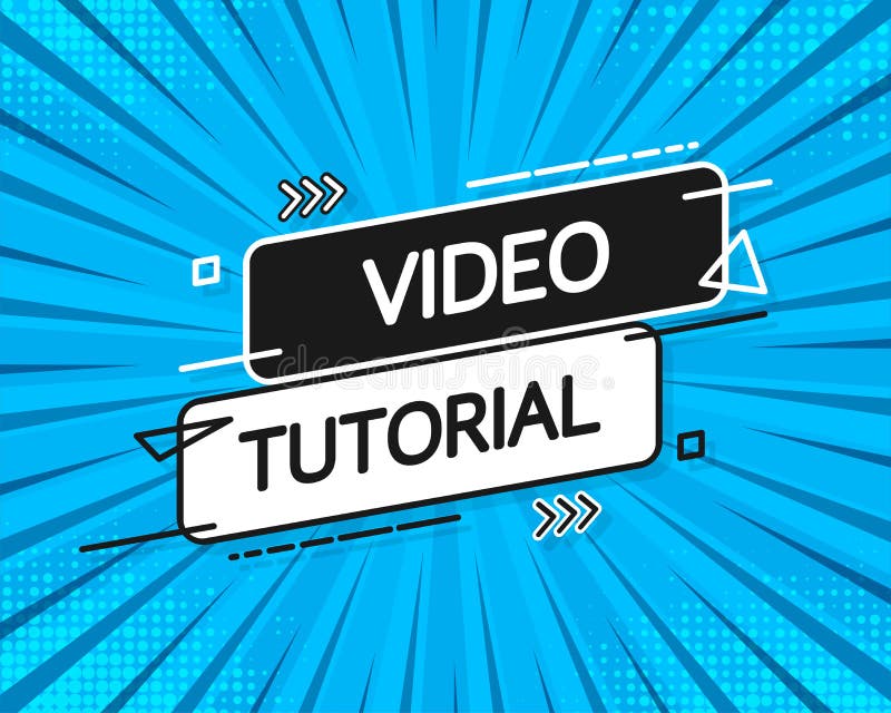 Video Tutorial Icon on Blue Background. Video Tutorial Banner Stock ...
