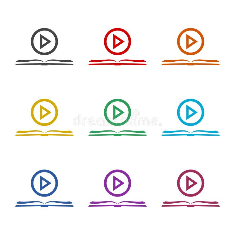 Video Tutorial Icon Color Set Stock Vector - Illustration of icon ...