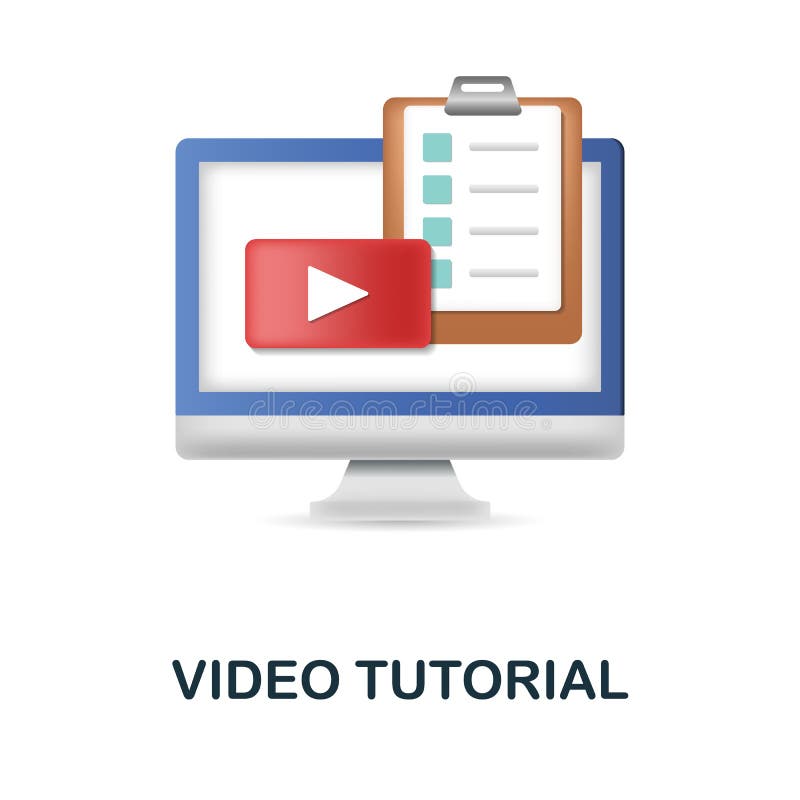 Video Tutorial Icon. 3d Illustration from E-learning Collection ...