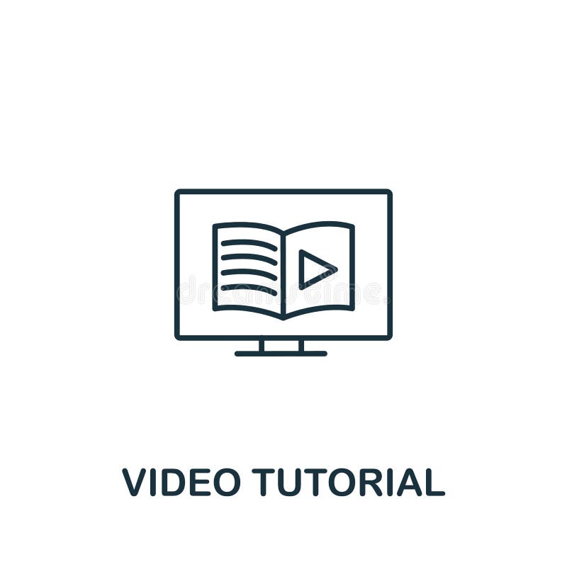 Video Tutorial Icon from E-learning Collection. Simple Line Element ...
