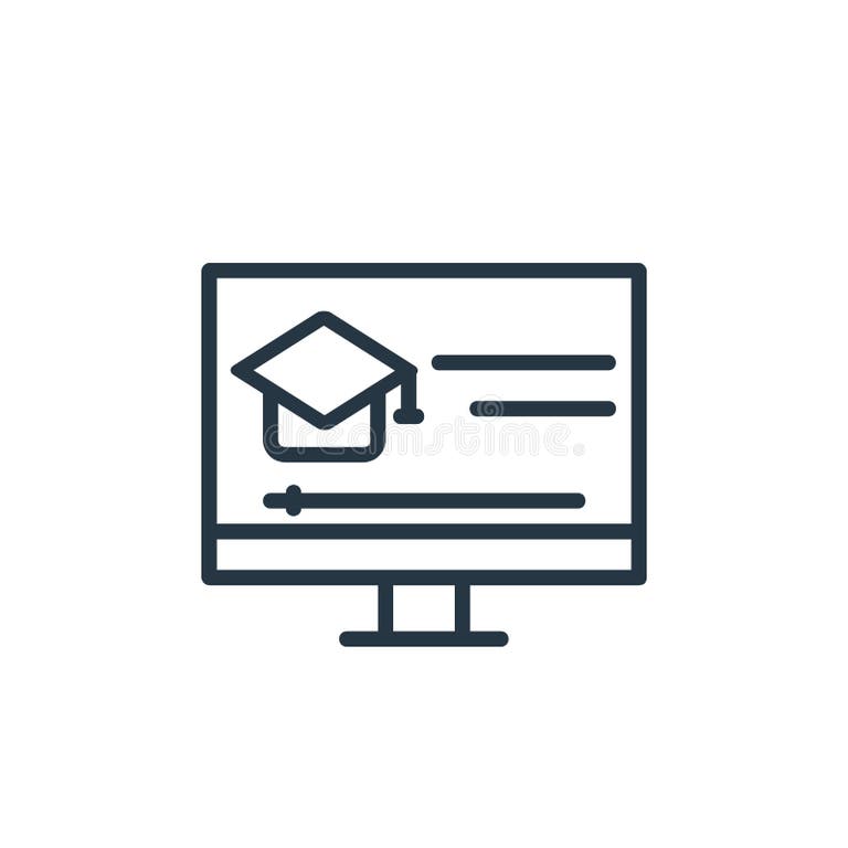 Video Tutorial Icon Vector from Online Learning Part Line Concept. Thin ...