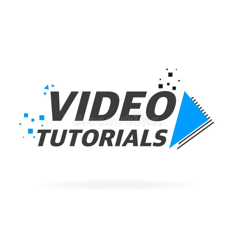Video Tutorial Icon on White Background. Video Tutorial Banner. Stock ...