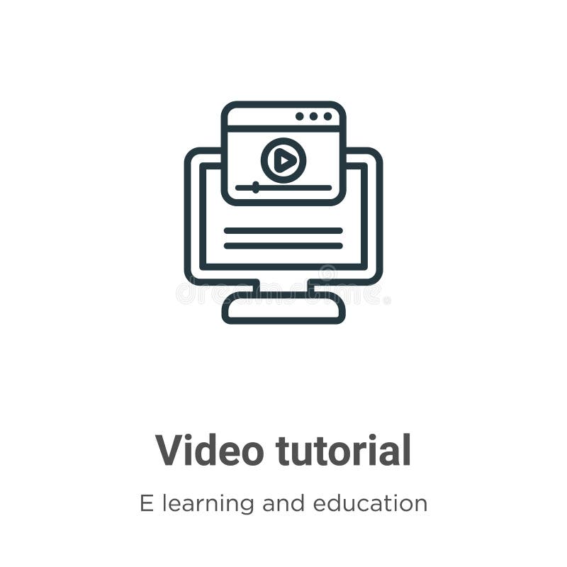 Tutorial Outline Vector Icon. Thin Line Black Tutorial Icon, Flat ...