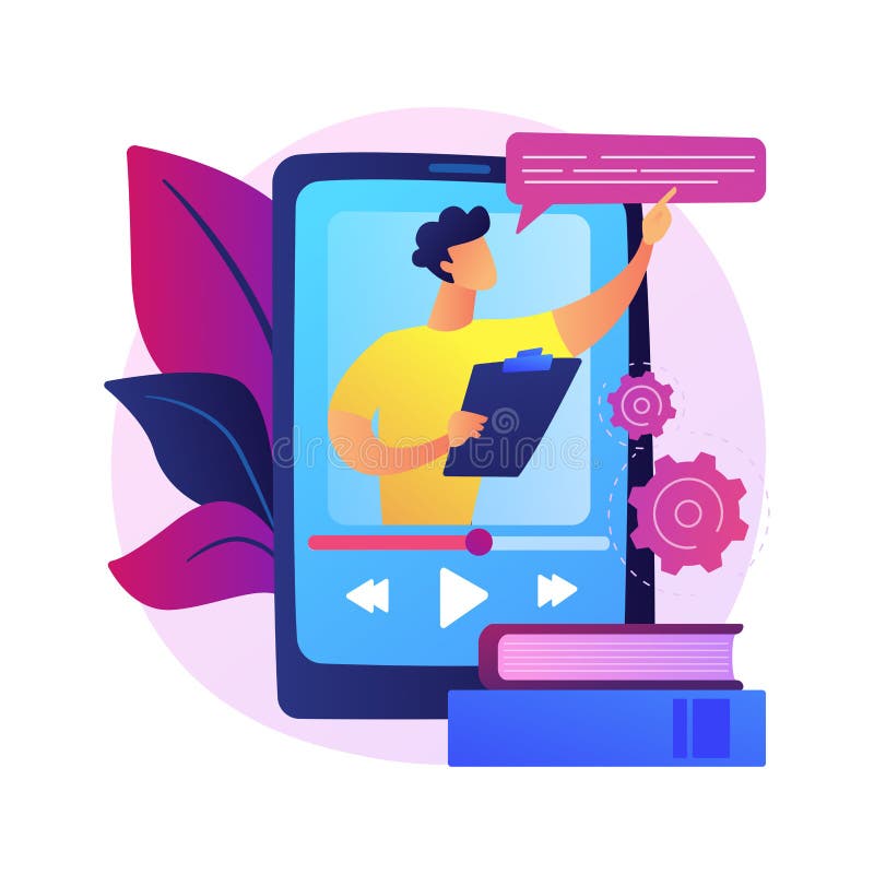 Video Tutorial Watching Vector Concept Metaphor. Stock Vector ...