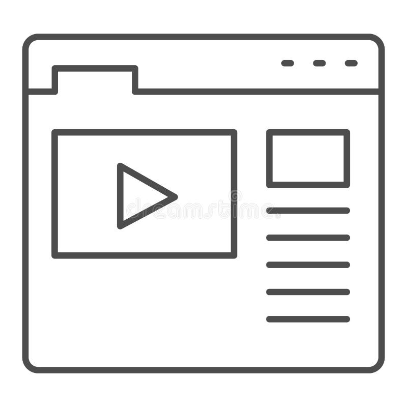 Video Tutorial on Web Page Thin Line Icon, School Concept, Online ...