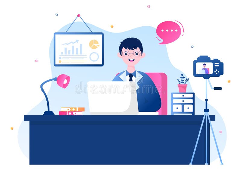 Video Tutorials Background Vector Illustration. Watching and Streaming ...