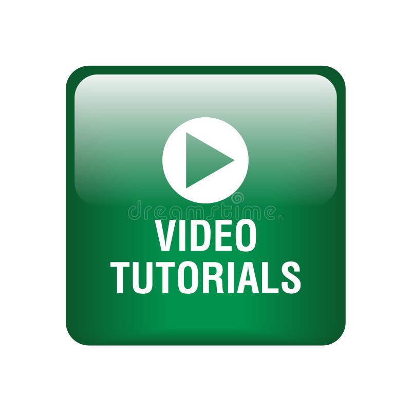Video tutorials button stock illustration. Illustration of internet ...