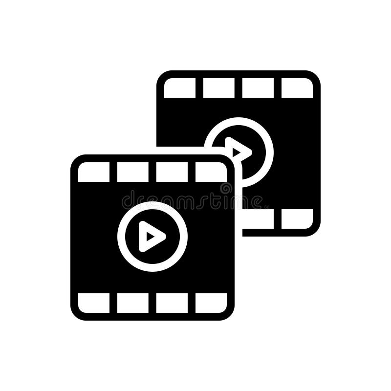 Black Solid Icon for Video, Footage and Film Stock Vector ...