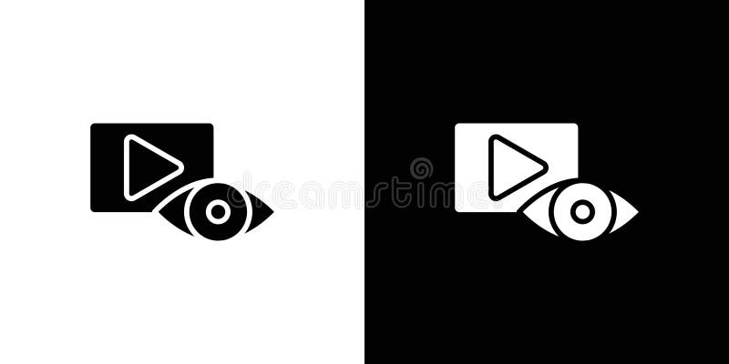 Video Views Icon Linear Logo Isolated Stock Vector - Illustration of ...