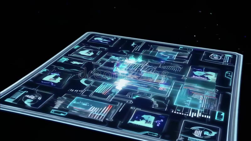 Cinematic Hologram UI Scene Inspired by SciFi Technology Stock Video ...