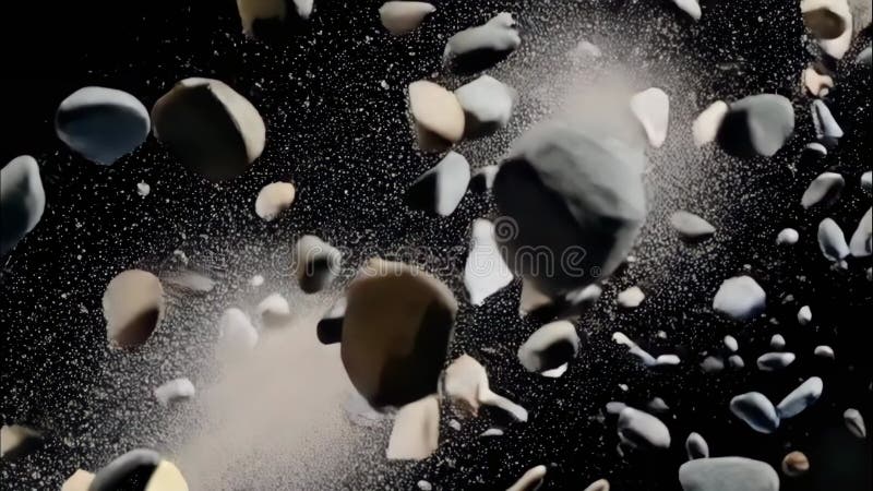 Exploding Rocks, Scattering Fragments Stock Footage - Video of ...