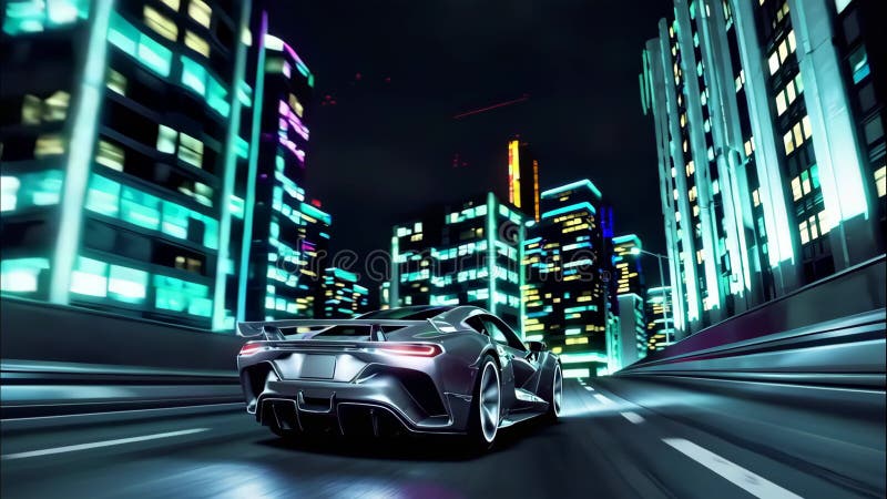 High Speed Drive in Future City Stock Footage - Video of artificial ...