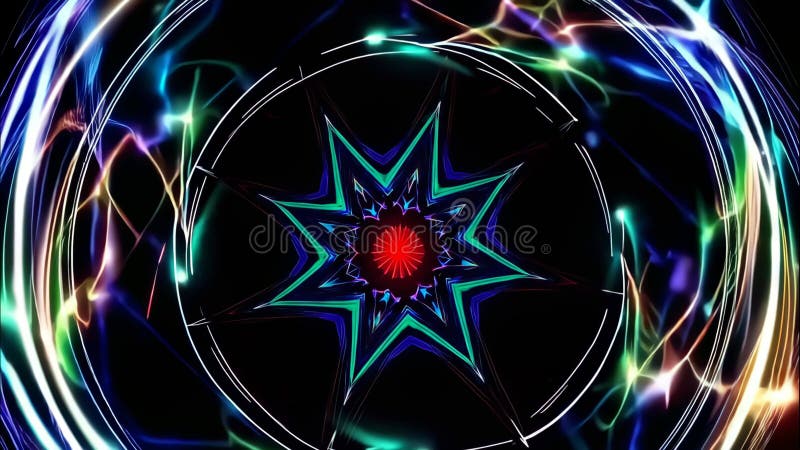 Kaleidoscope Inspired Colorful Magic Circle Animation Stock Video ...